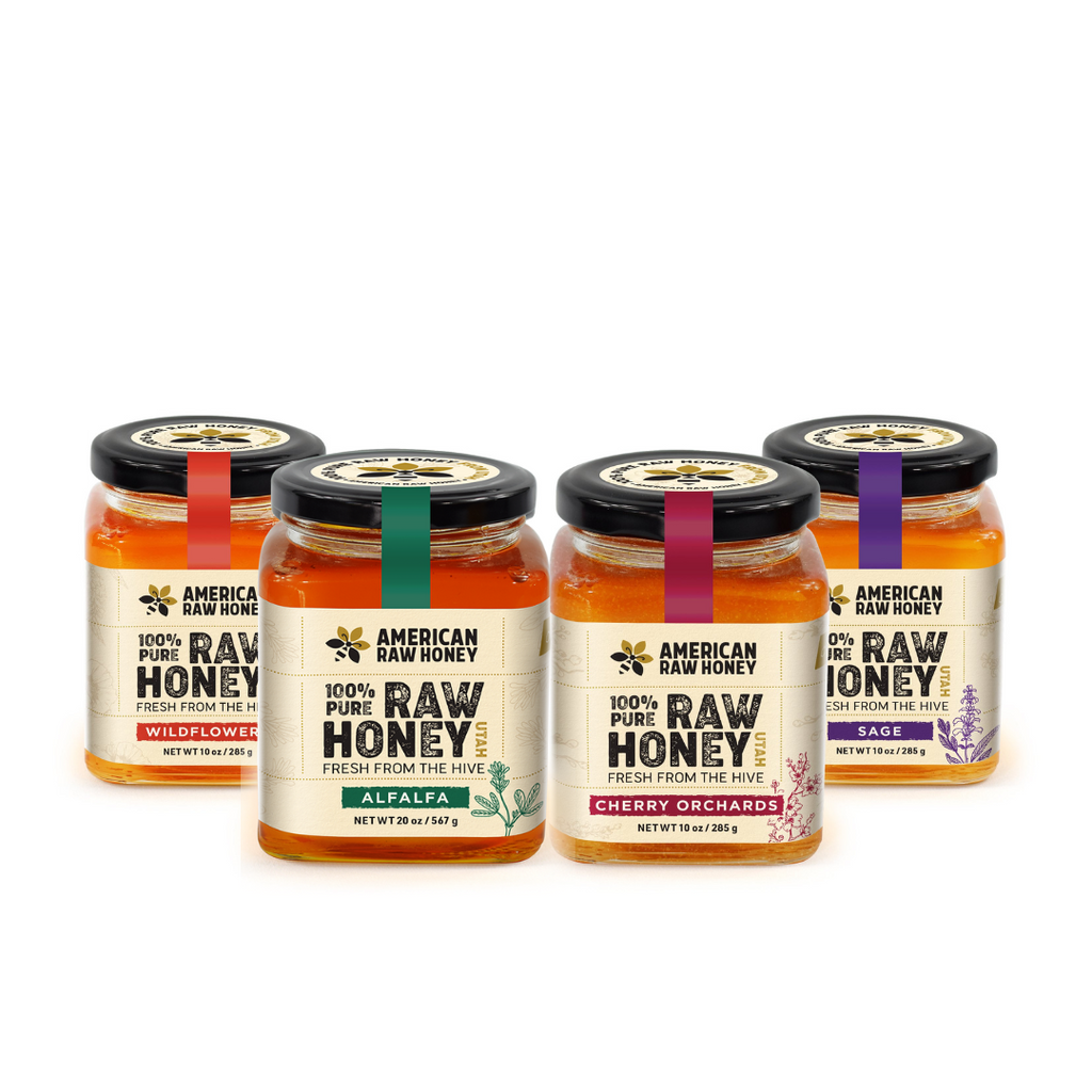 Raw Honey Variety Sampler Pack #3, 10 oz x 4 – American Raw Honey